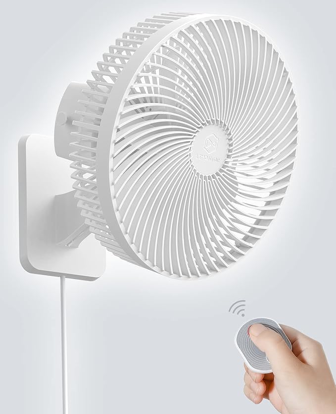 Amazon.com: LEMOISTAR 10 Inch Wall Mounted Fan with Remote Control, 90 ...