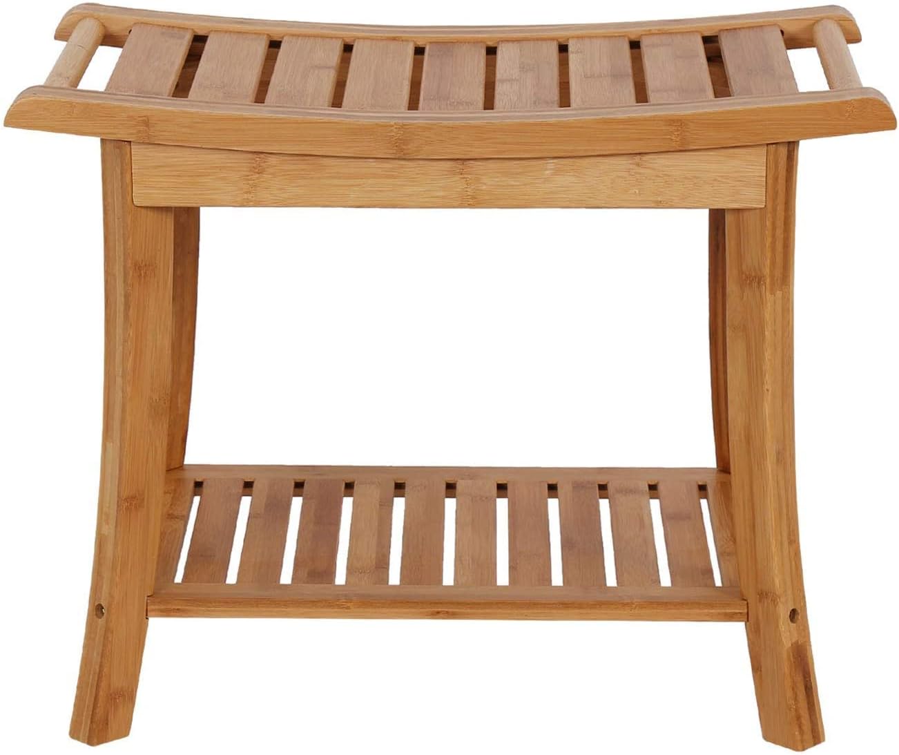Amazon.com: Kinsuite Bamboo Wooden Shower Bench Seat - Bath Shower ...