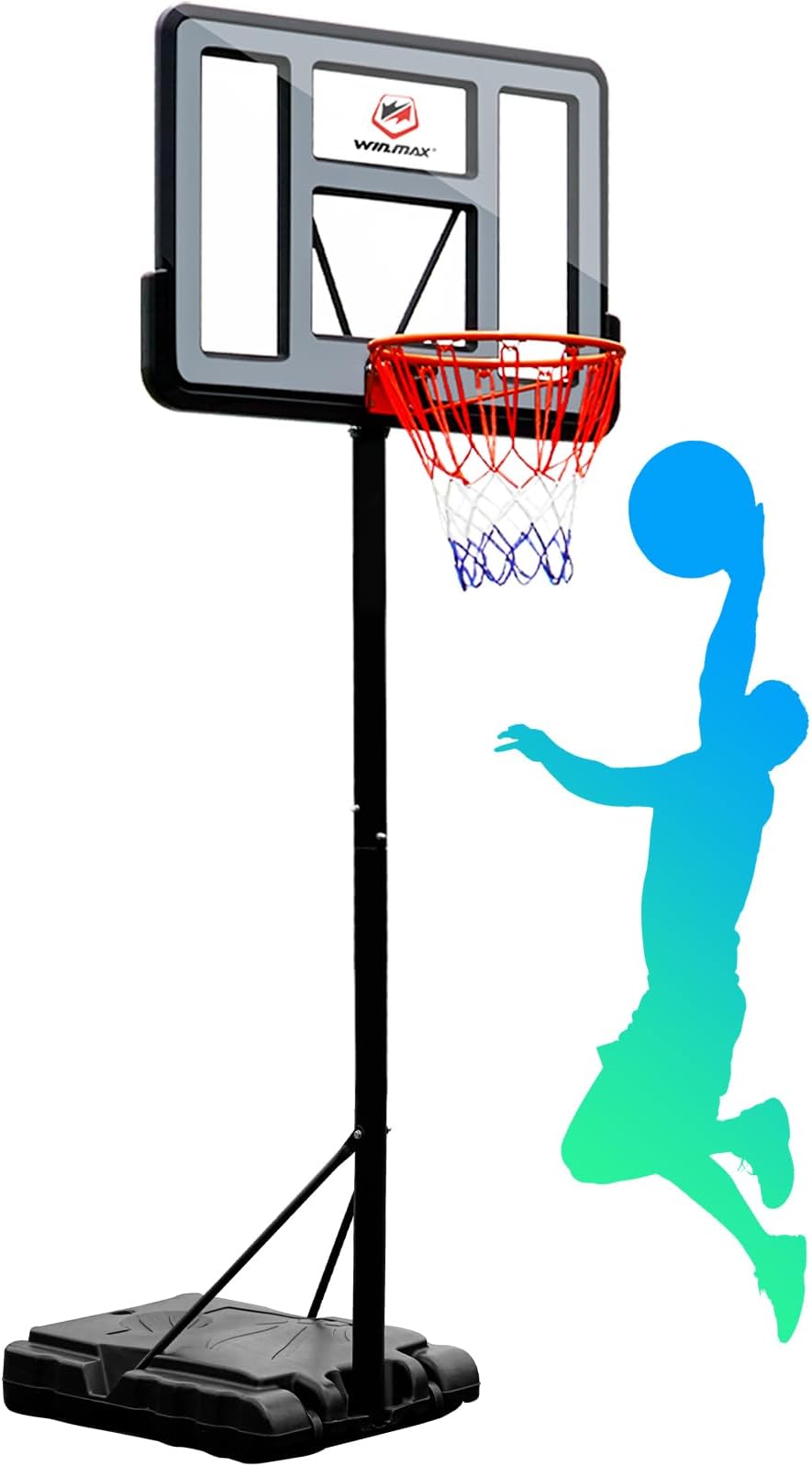 Basketball Hoop 4.9-10ft Adjustable Height, Portable Basketball Hoops ...