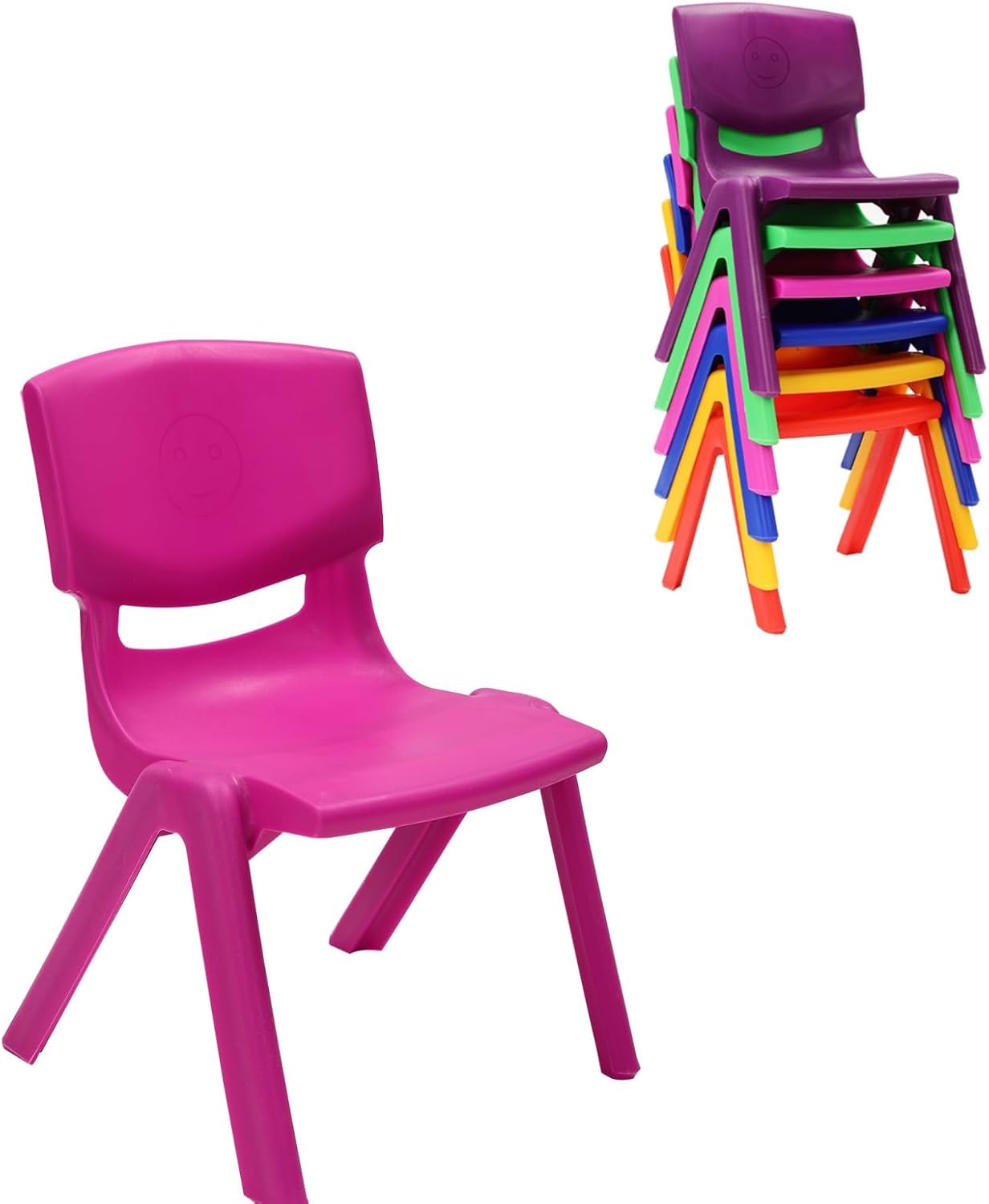 Amazon.com: choayun 6 Pcs Colorful Stackable School Chairs, Portable ...