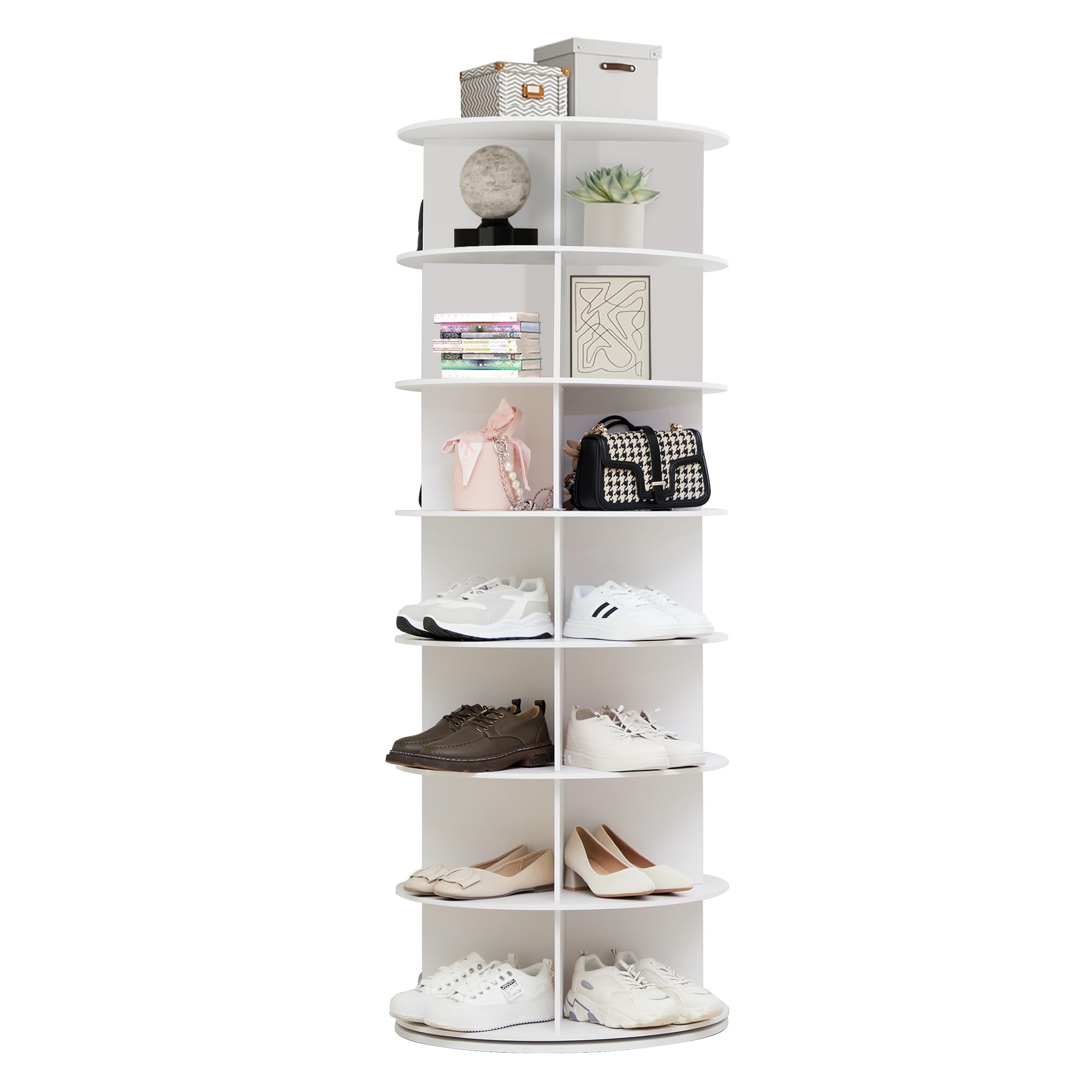Buy affeivul7 Tier Rotating Shoe Rack Tower 360, Circular Shoe rack ...