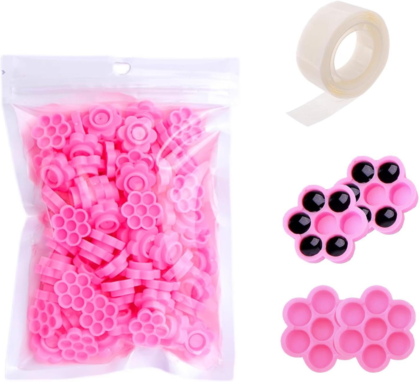 Amazon.com : 100 Pieces Round Eyelash Tray Holder Plastic Eye Lash ...