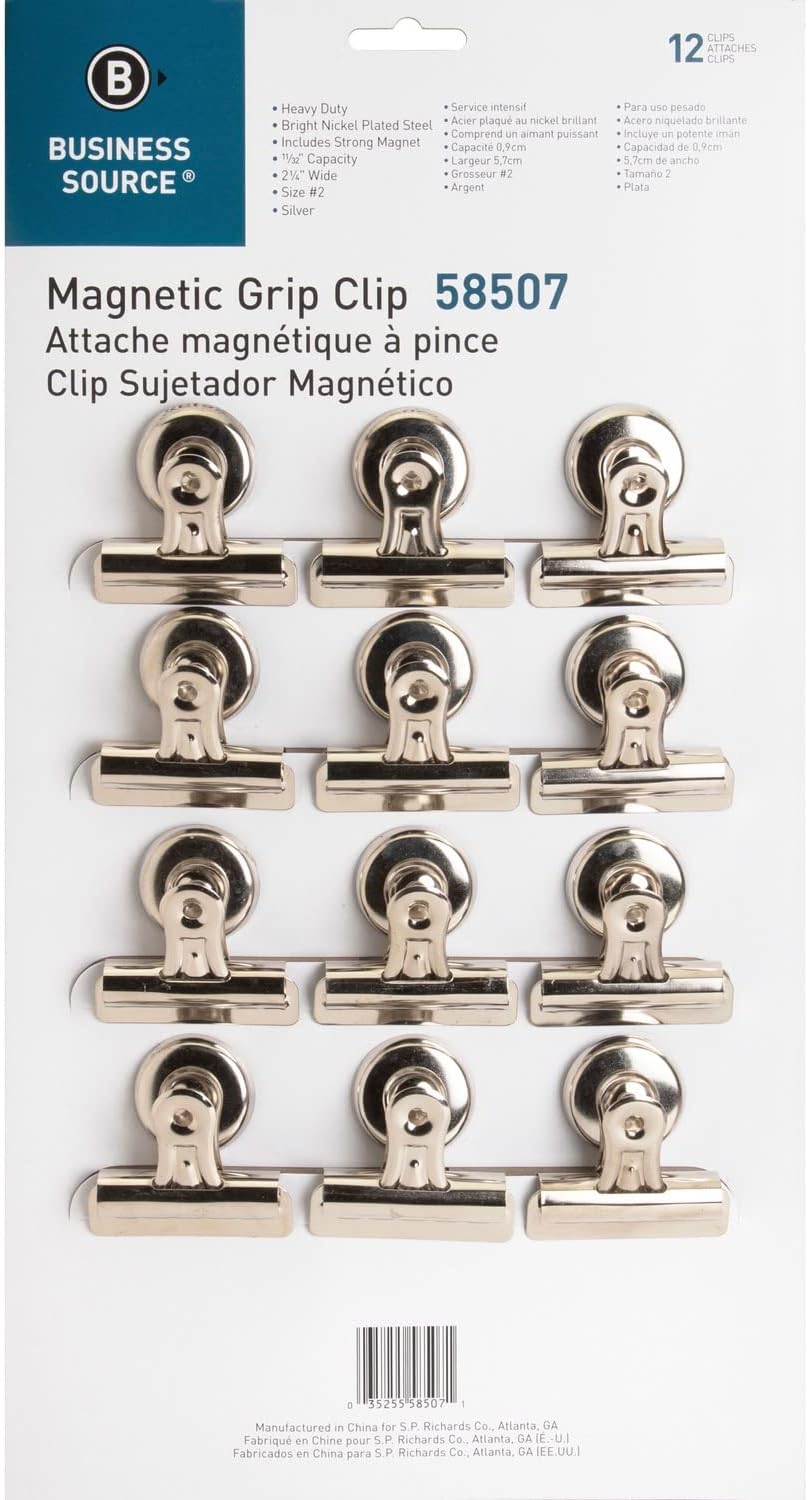 Sparco Bulldog Clip, Magnetic Back, Size 2, 2-1/4-Inch Wide, 1/2-Inch ...