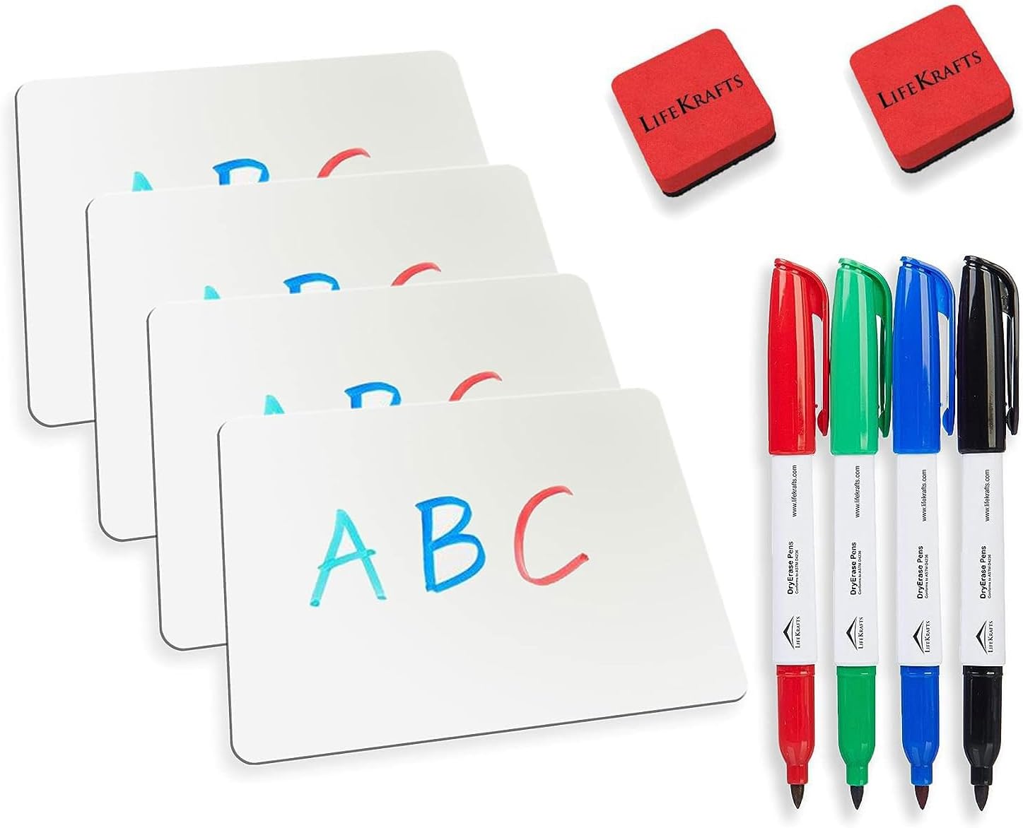 Amazon Basics Magnetic Dry Erase Board, Plastic Frame, 8.5" x 11", 6 ...