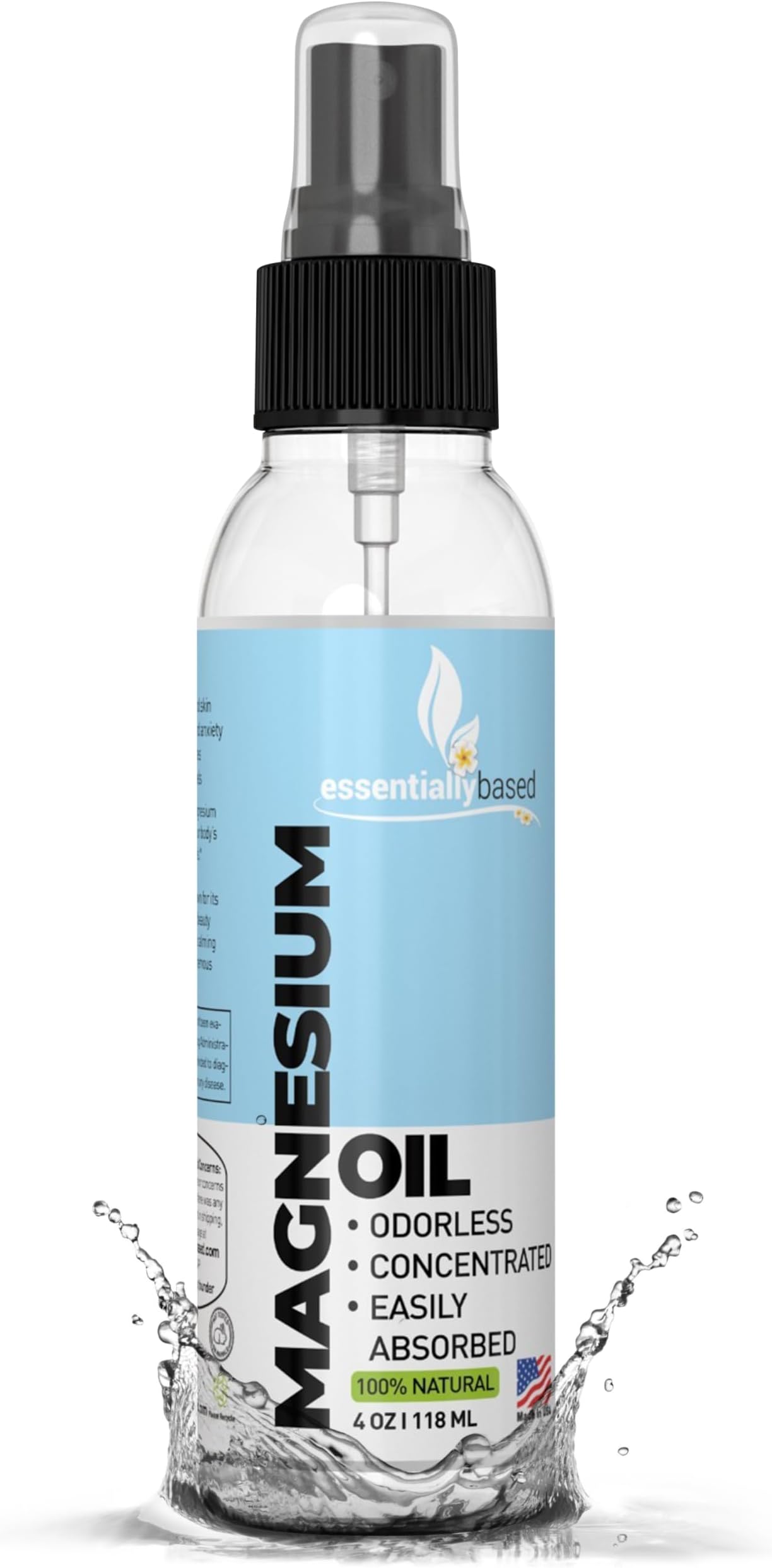 Amazon.com: Magnesium Oil Spray - 4oz Size - Extra Strength - 100% Pure ...