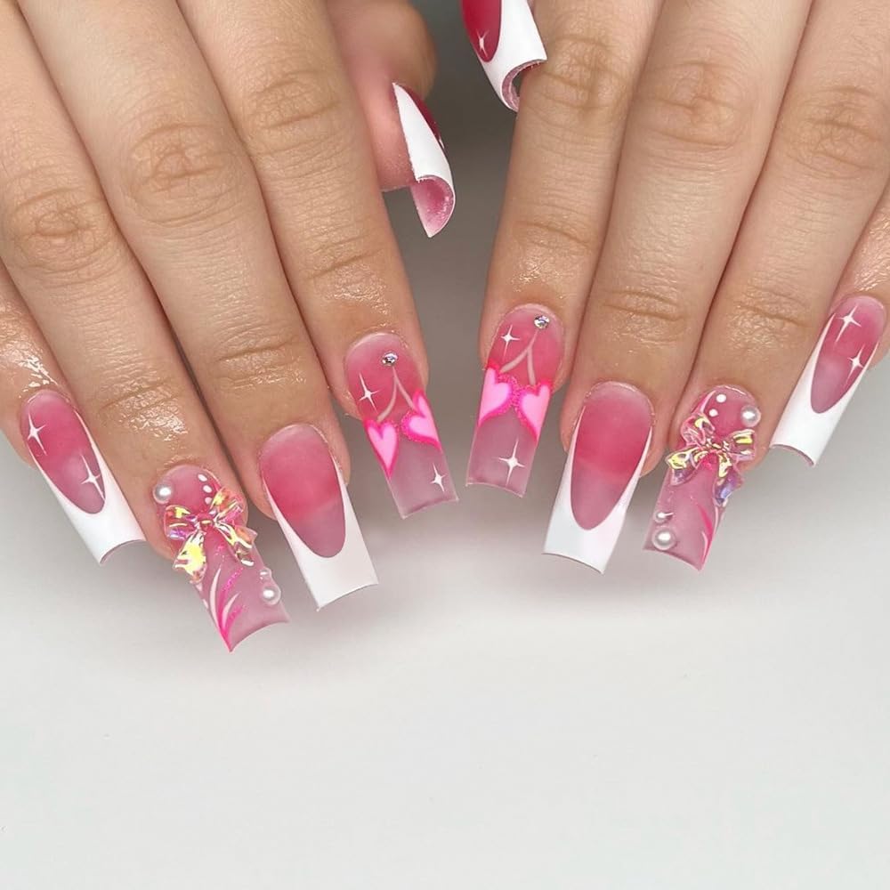 Amazon.com: ANDGING Extra Short Press on Nails Square Black Fake Nails ...