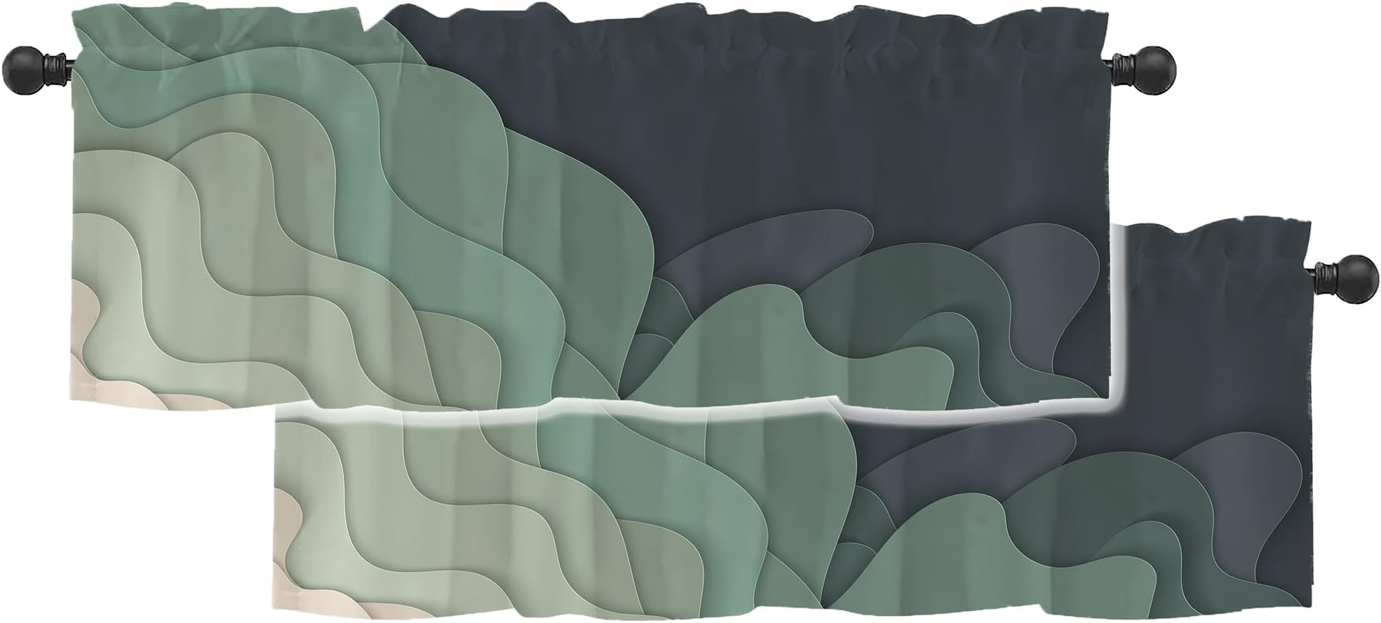 Amazon.com: 2 Pack Abstract Art Ombre Valances for Windows, Modern ...