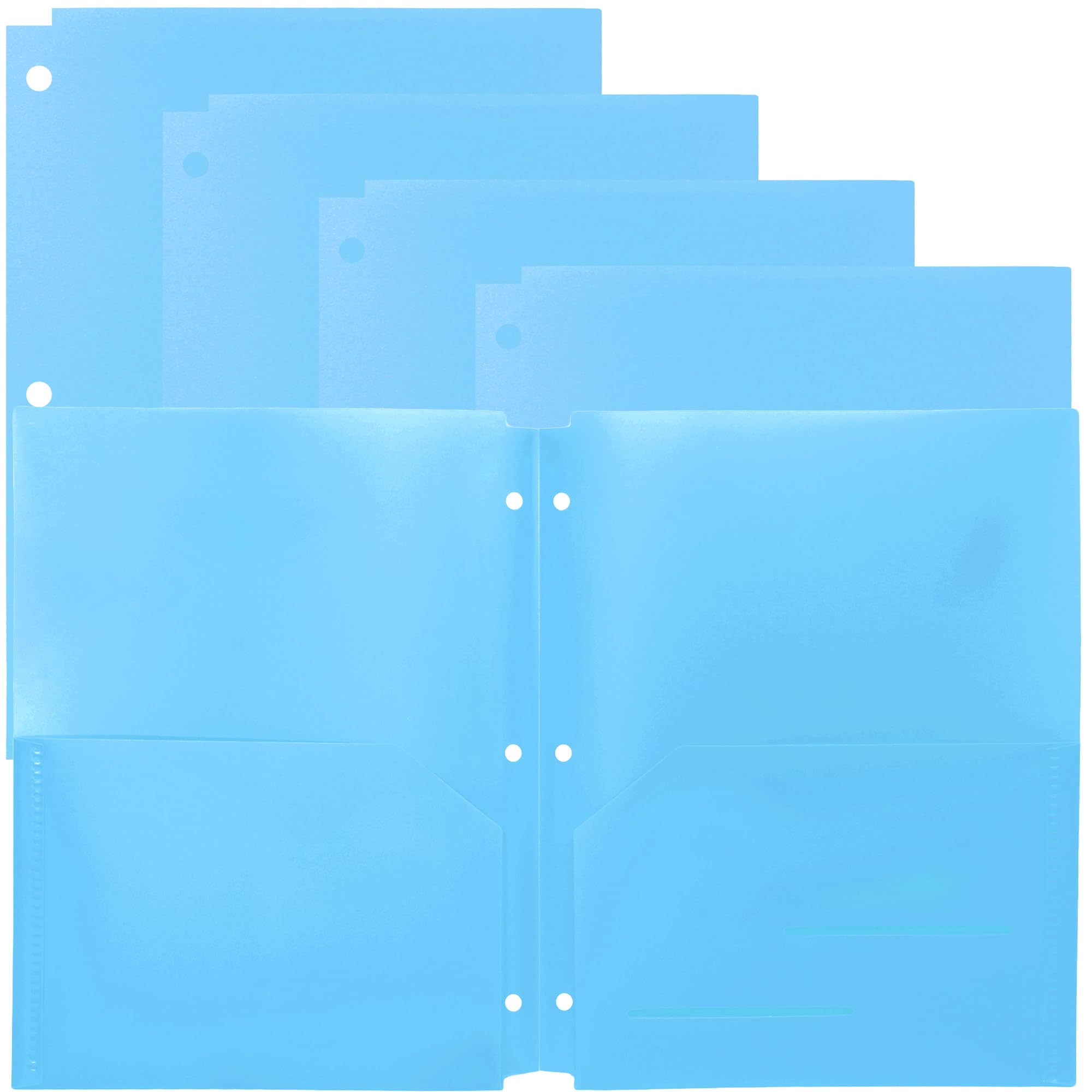 Snapklik.com : Youngever 6 Pack Heavy Duty Plastic Two Pocket Folders ...