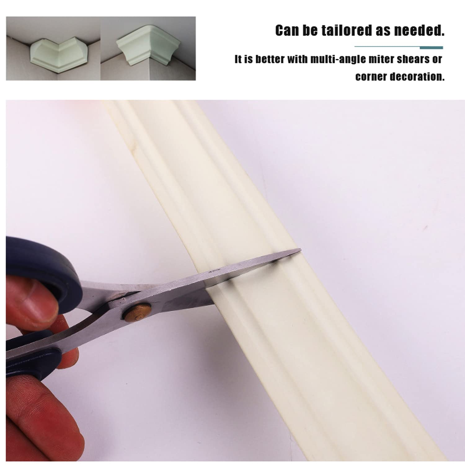 ZEYUE Flexible Molding Trim Peel and Stick Ceiling Cornice skirting ...