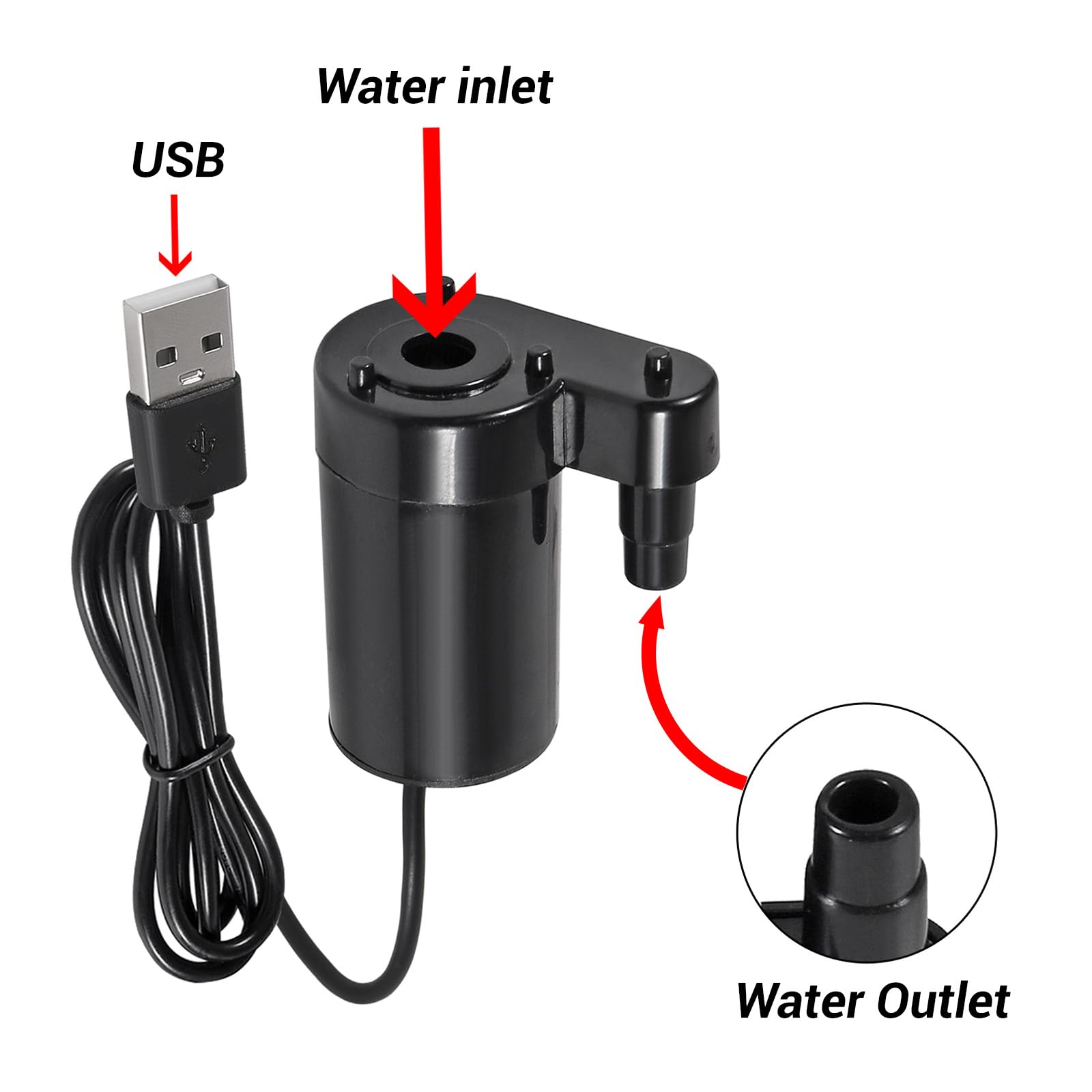 Snapklik.com : 5PCS USB Water pump,DC 3-5V USB Micro Submersible Mini ...