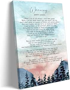 Amazon.com: Quwinty Warning Poem Wall Art Prints Inspirational Quotes ...