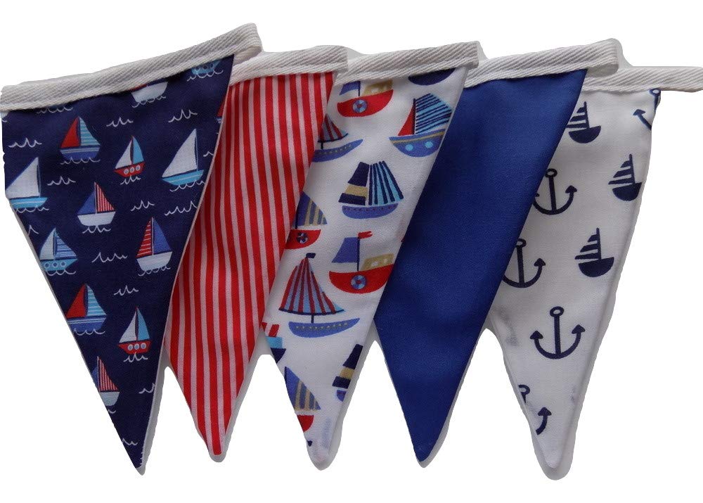 Nautical Seaside Children's Party Bunting, Garden Boy's Bedroom Sailing ...