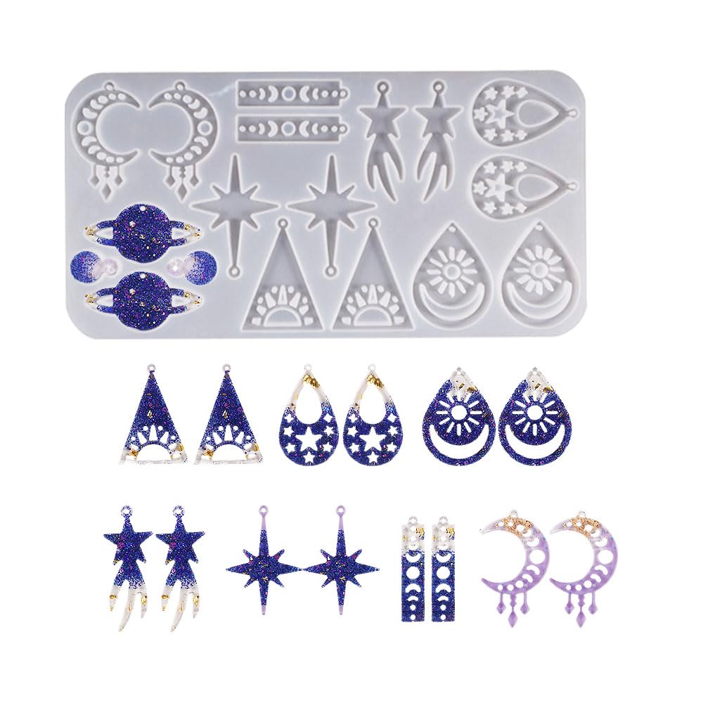Amazon.com: Finyoffiy Earring Resin Molds Moon Silicone Molds Astronomy ...