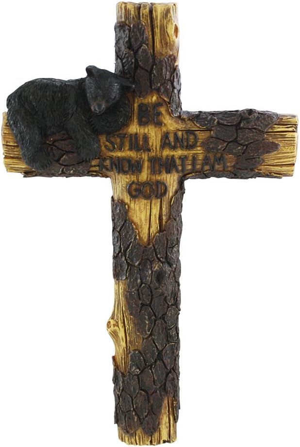 Amazon.com: Pine Ridge Magnificent 10" Black Bear Wall Cross ...