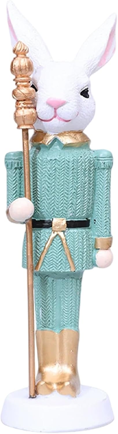 Amazon.com: Hbbgdiy Nutcrackers Figures Easter Rabbit Nutcracker Resin ...