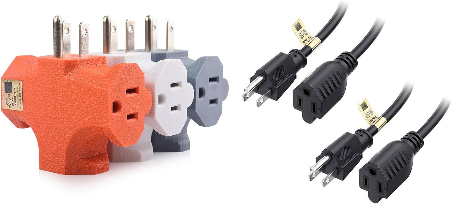 Amazon.com: [UL Listed] Cable Matters 3-Pack 3 Way Plug Adapter 15A ...