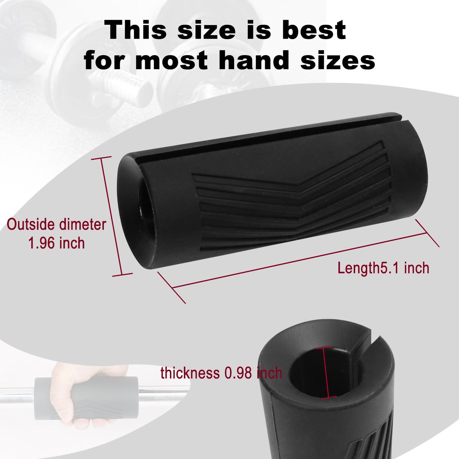 Snapklik.com : Thick Grips For Weight Lifting: Barbell & Dumbbell Bar ...