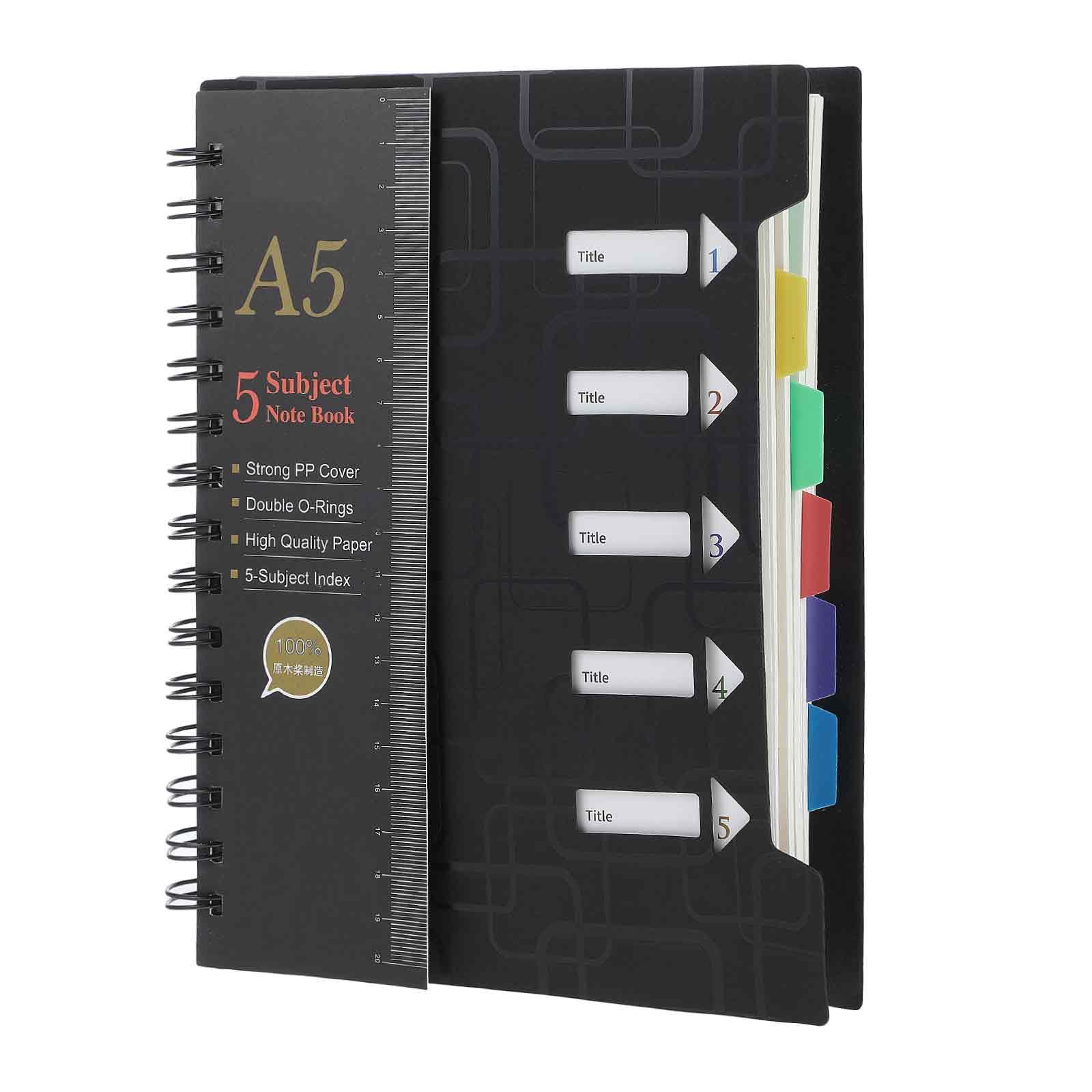 Amazon.com : Molain 5 Subject Notebook College Ruled, 200 Pages 5 ...