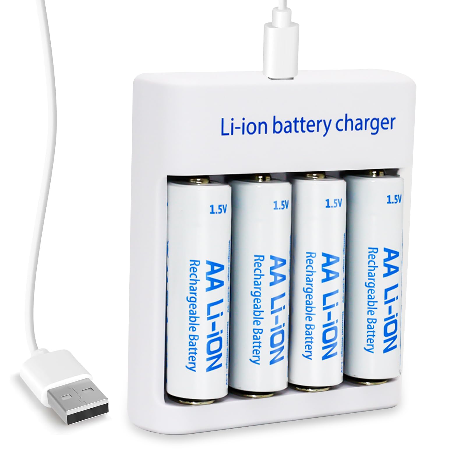 Amazon.com: LDSMNLI Rechargeable Lithium AA Batteries with Charger, 4 ...