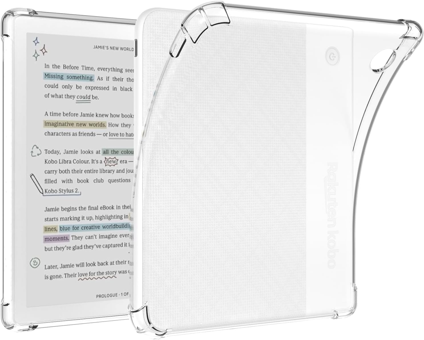 Amazon.com: Clear Case for Kobo Libra Colour with Stylus Pen Holder ...