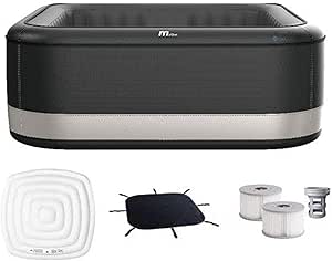 Amazon.com : M Spa Square Inflatable Bubble Massage Spa, 4 to 6 Person ...