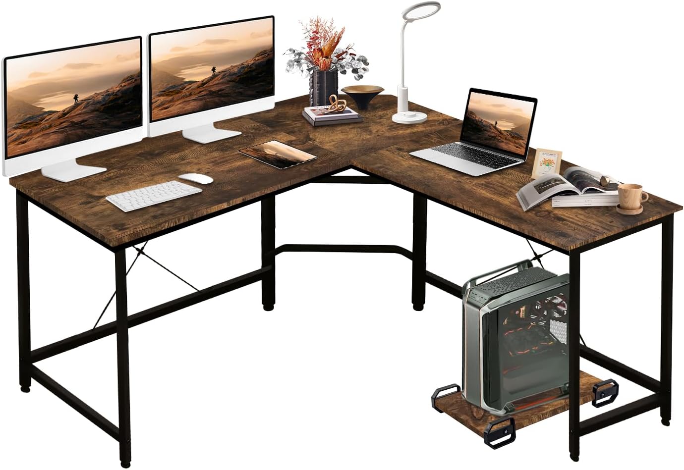 DAWOO Eckschreibtisch,L-förmiger Computertisch, Gaming-Computer ...