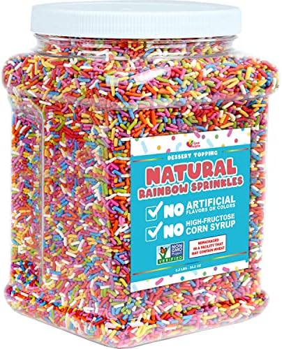 Amazon.com: Dye Free Sprinkles - 2.2 Pounds - Rainbow Sprinkles for Ice ...