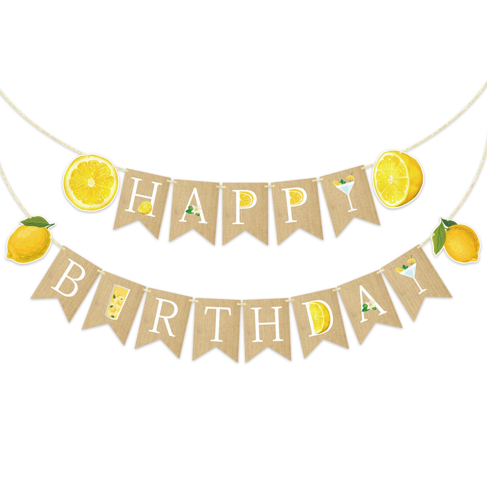 Amazon.com: FOZEE Lemon Happy Birthday Banner, Lemon themed Party Decor ...