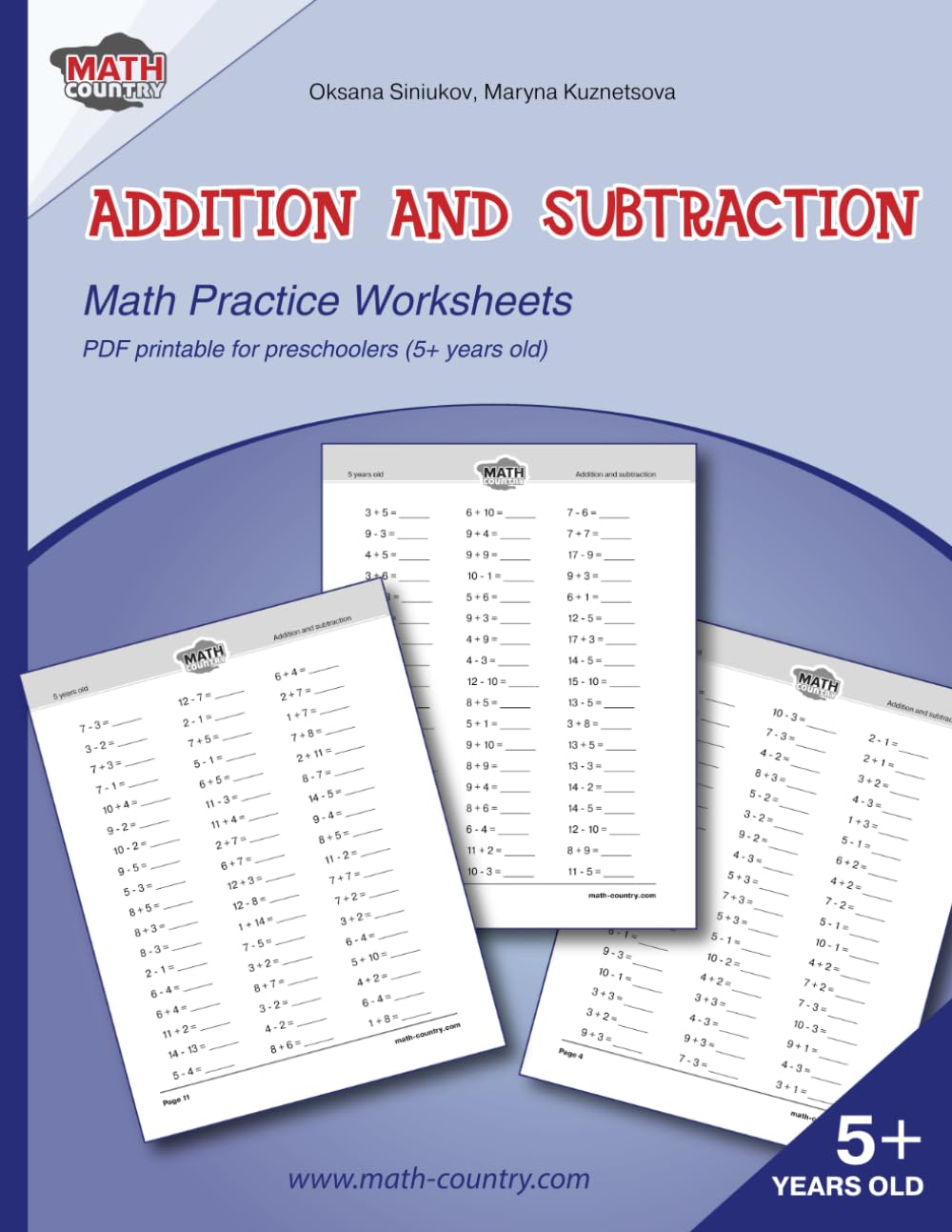Addition and subtraction: Math practice worksheets. For preschoolers (5 ...