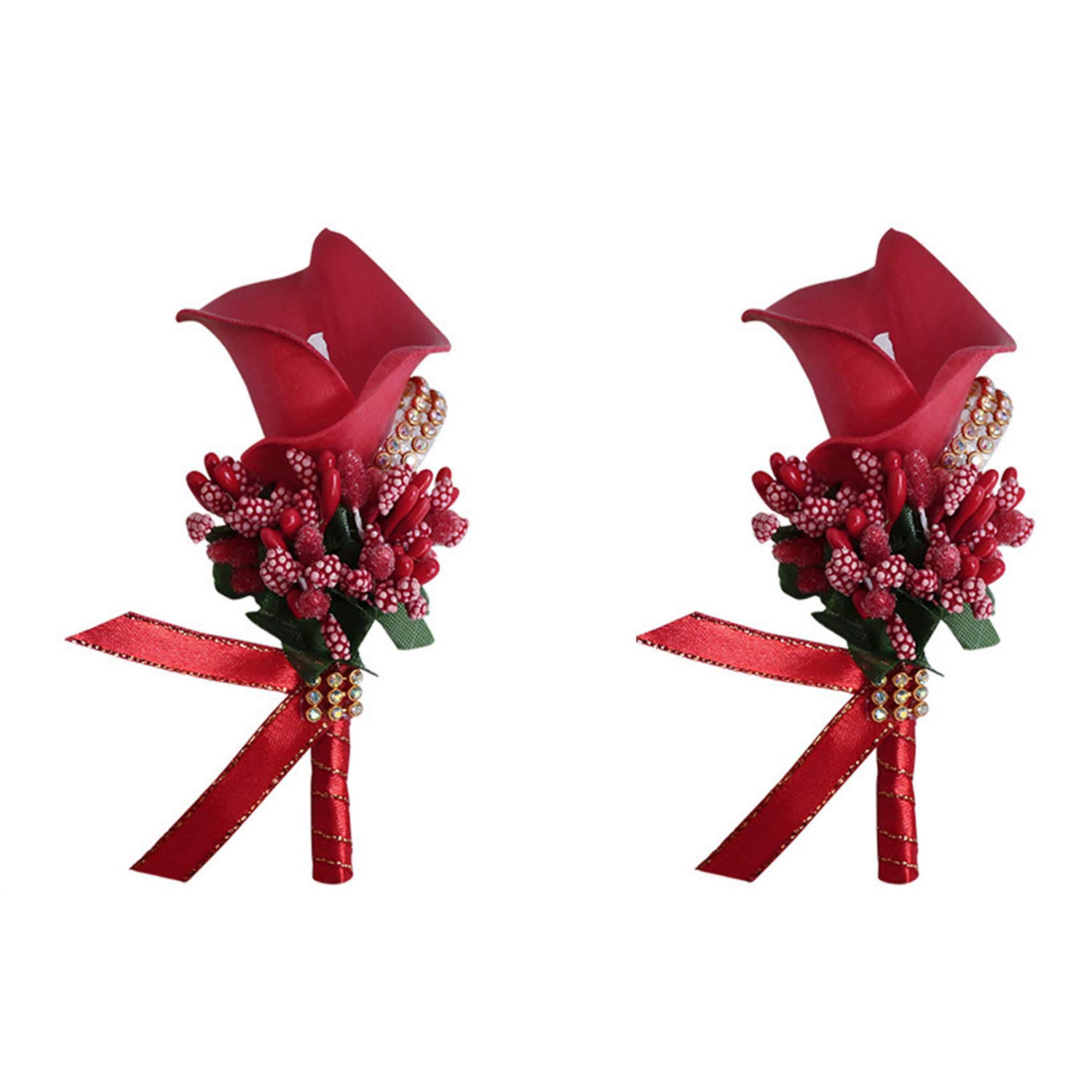 Red Calla Lily Boutonniere