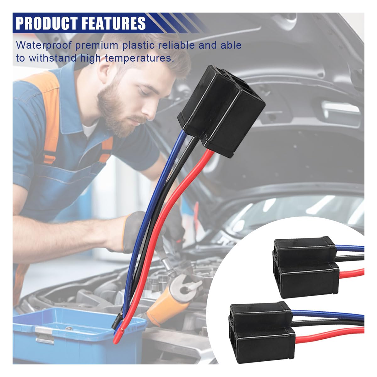 Snapklik.com : 2PCS H4 Wiring Harness Headlight Connector, 3 Wire Way ...