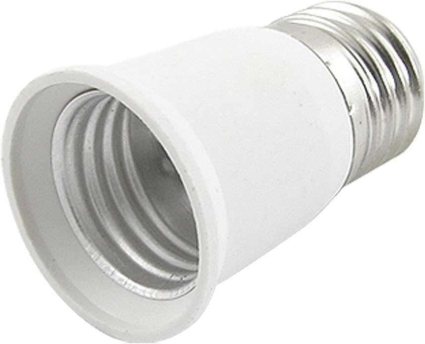 E27 to E27 Bulb Holder Silver Tone White Adapter Extender : Amazon.co ...