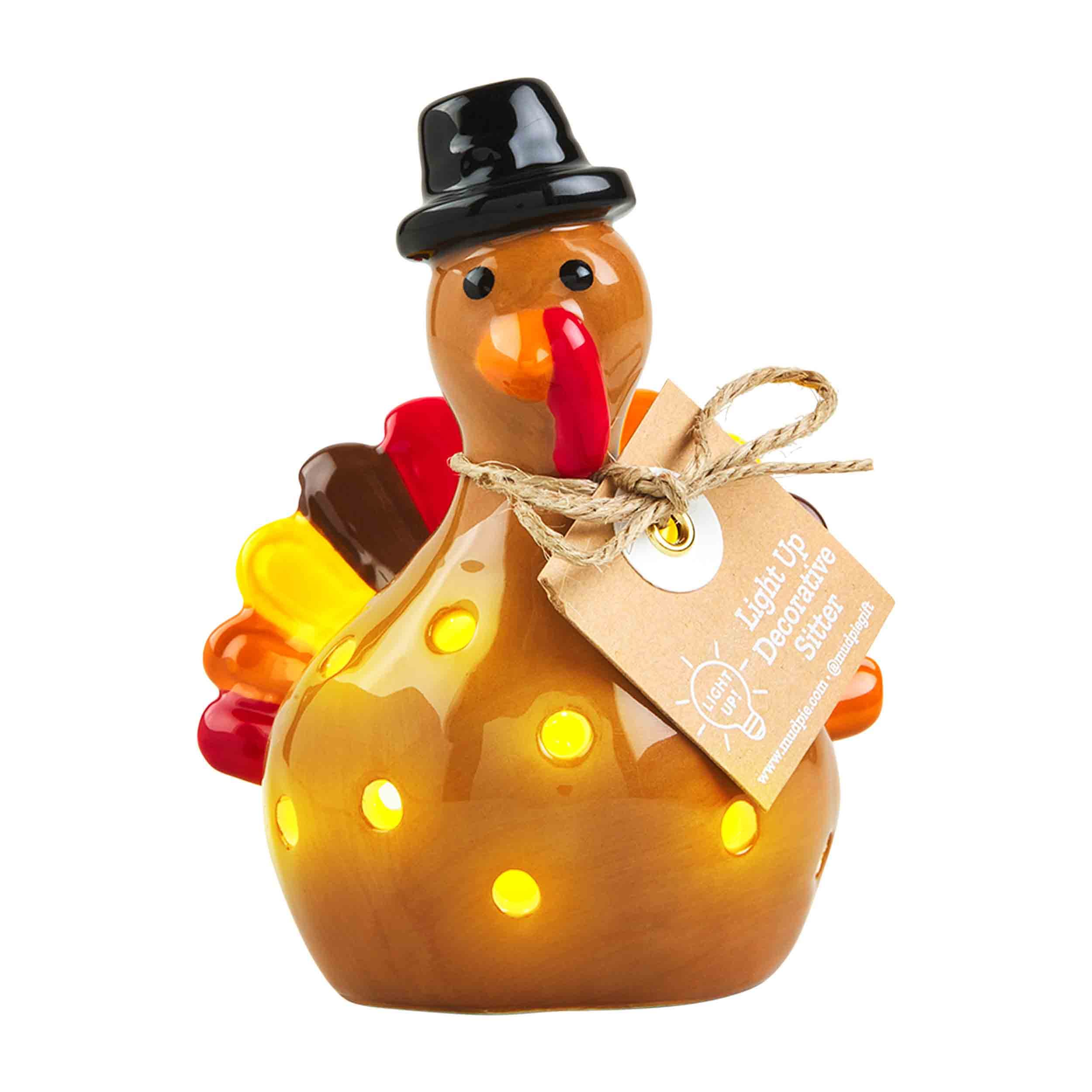 Amazon.com: Mud Pie Light Up Holiday Sitter, Turkey | Interchangable ...