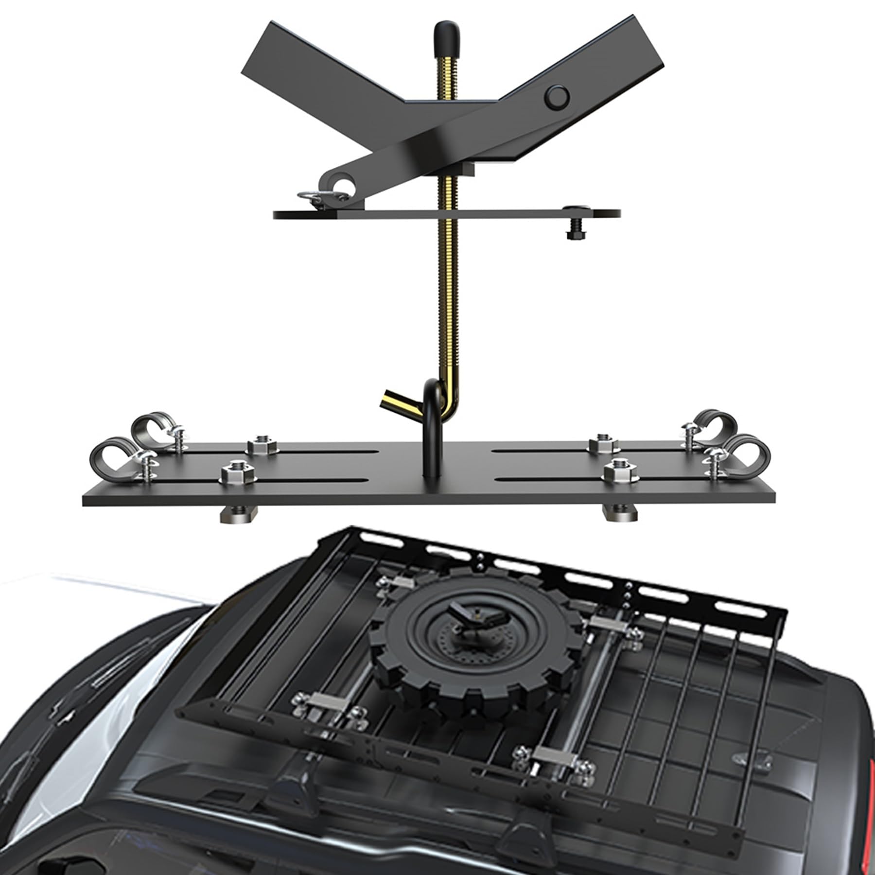 Amazon.com: Vanhoxcci Spare Tire Carrier for Roof Rack Platforms and ...