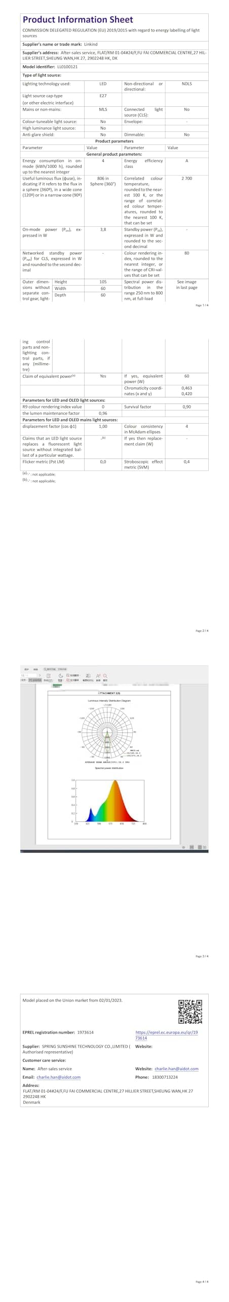 Linkind E27 Screw Bulbs,Ultra-Efficient Class A LED Bulbs, 3.8W (60W ...