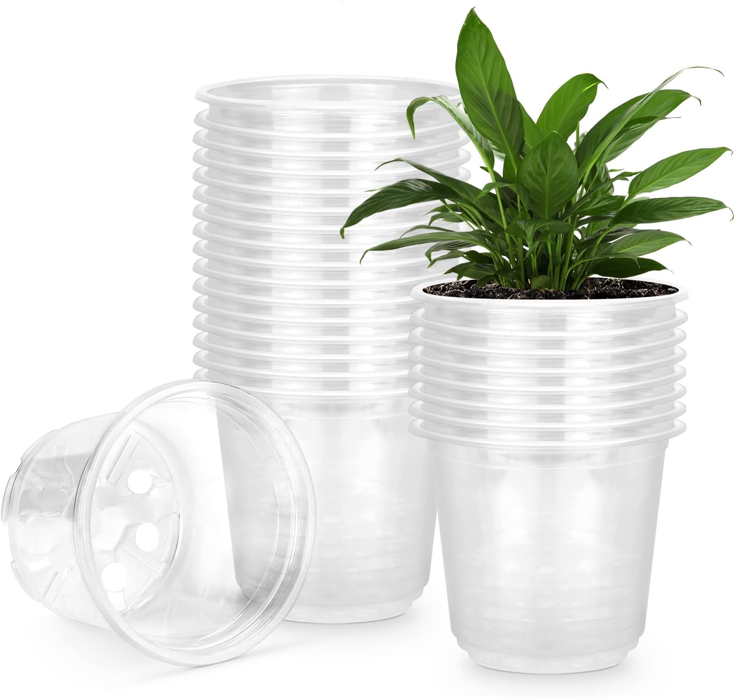 Amazon.com: UPMCT 25 Packs 4 5 6 Inch Nursery Pots Round Flower Pots ...