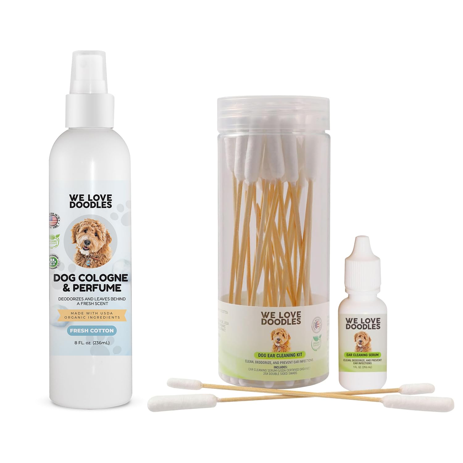 Amazon.com: We Love Doodles Dog Ear Cleaning Solution Kit and Cologne ...