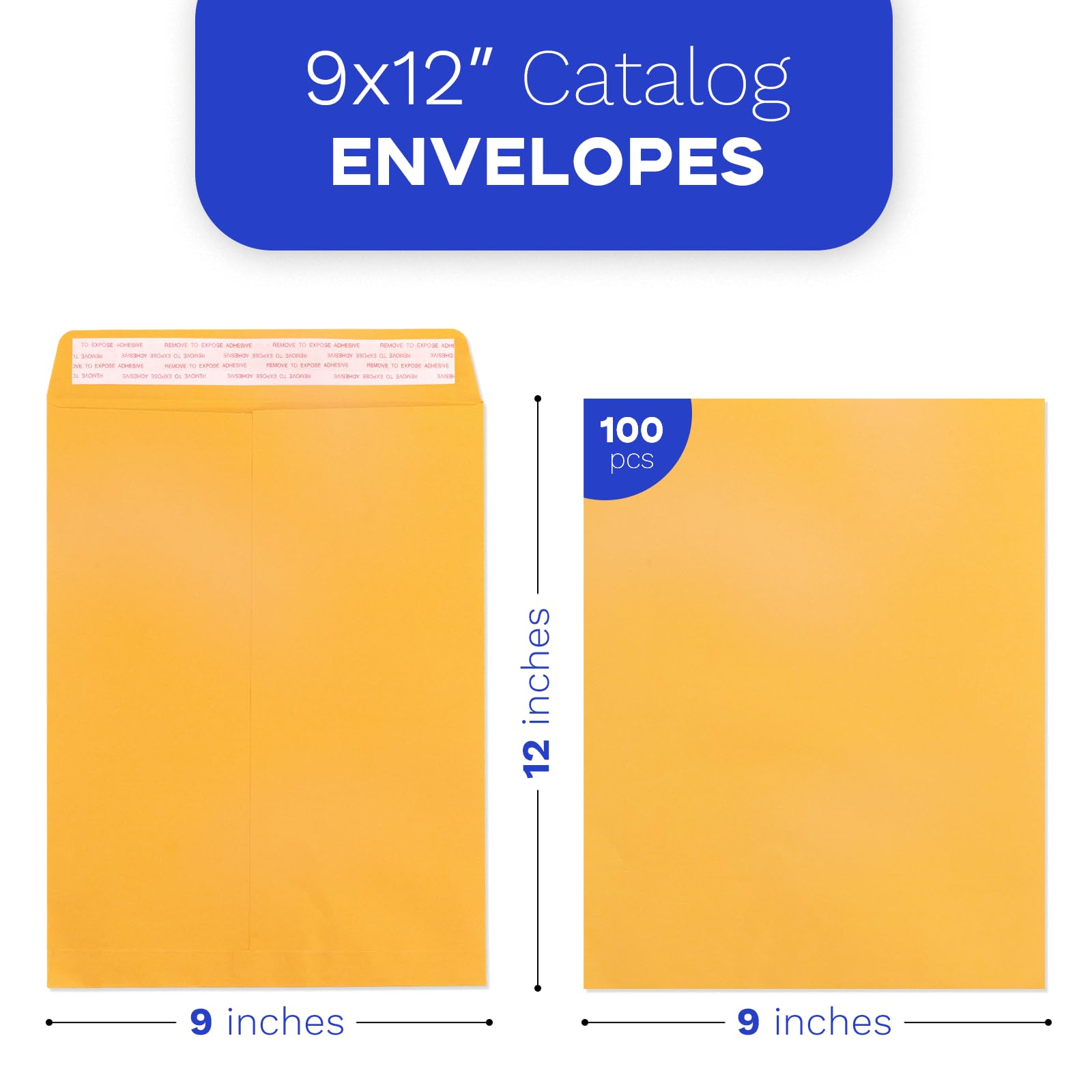 Snapklik.com : Manilla Envelopes 9x12 Self Seal 100 PCS, Goefun Brown ...