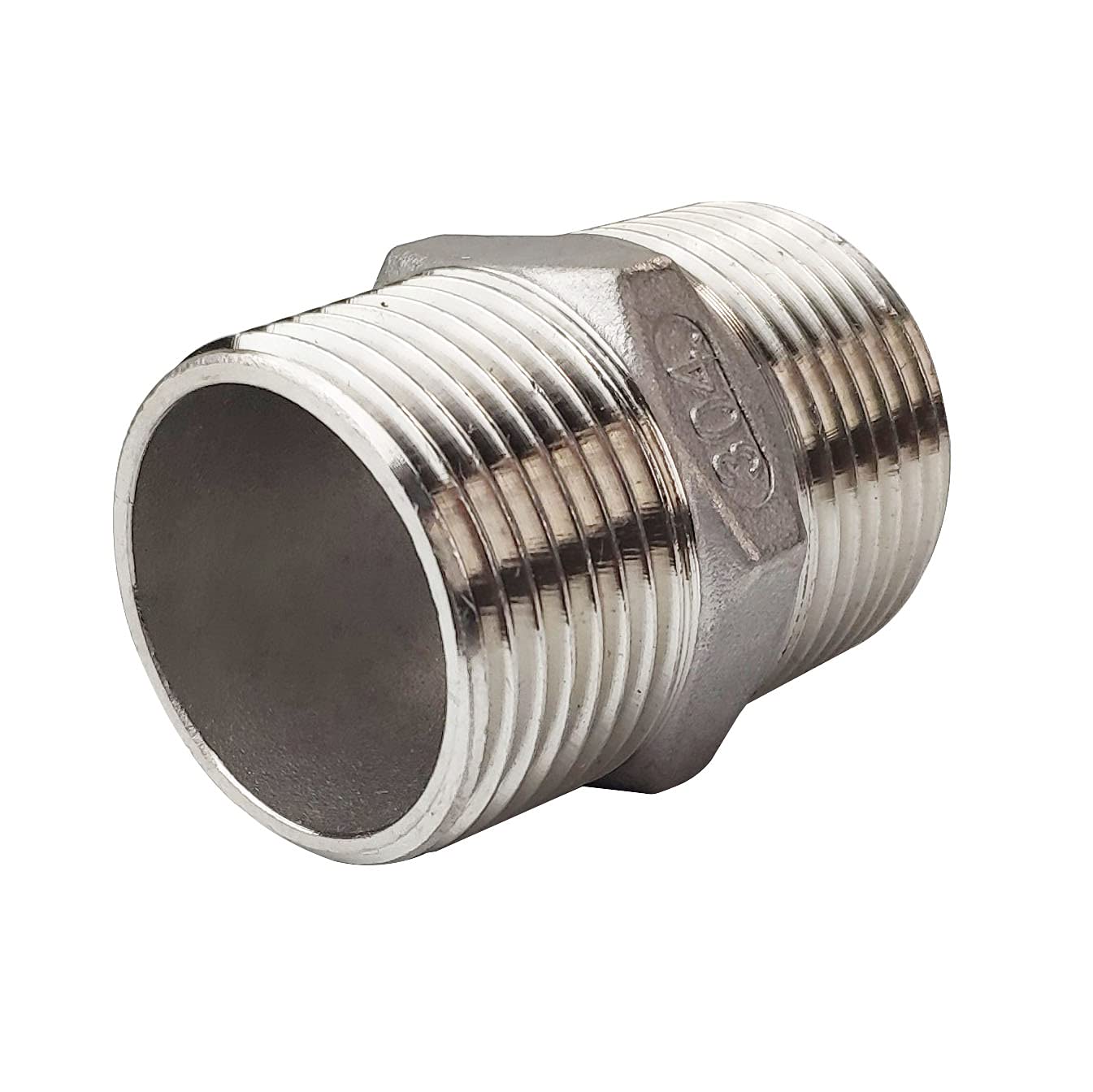 Snapklik.com : 3/4" Male To Male Hex Nipple Threaded Pipe Fitting NPT Stainless Steel SUS304