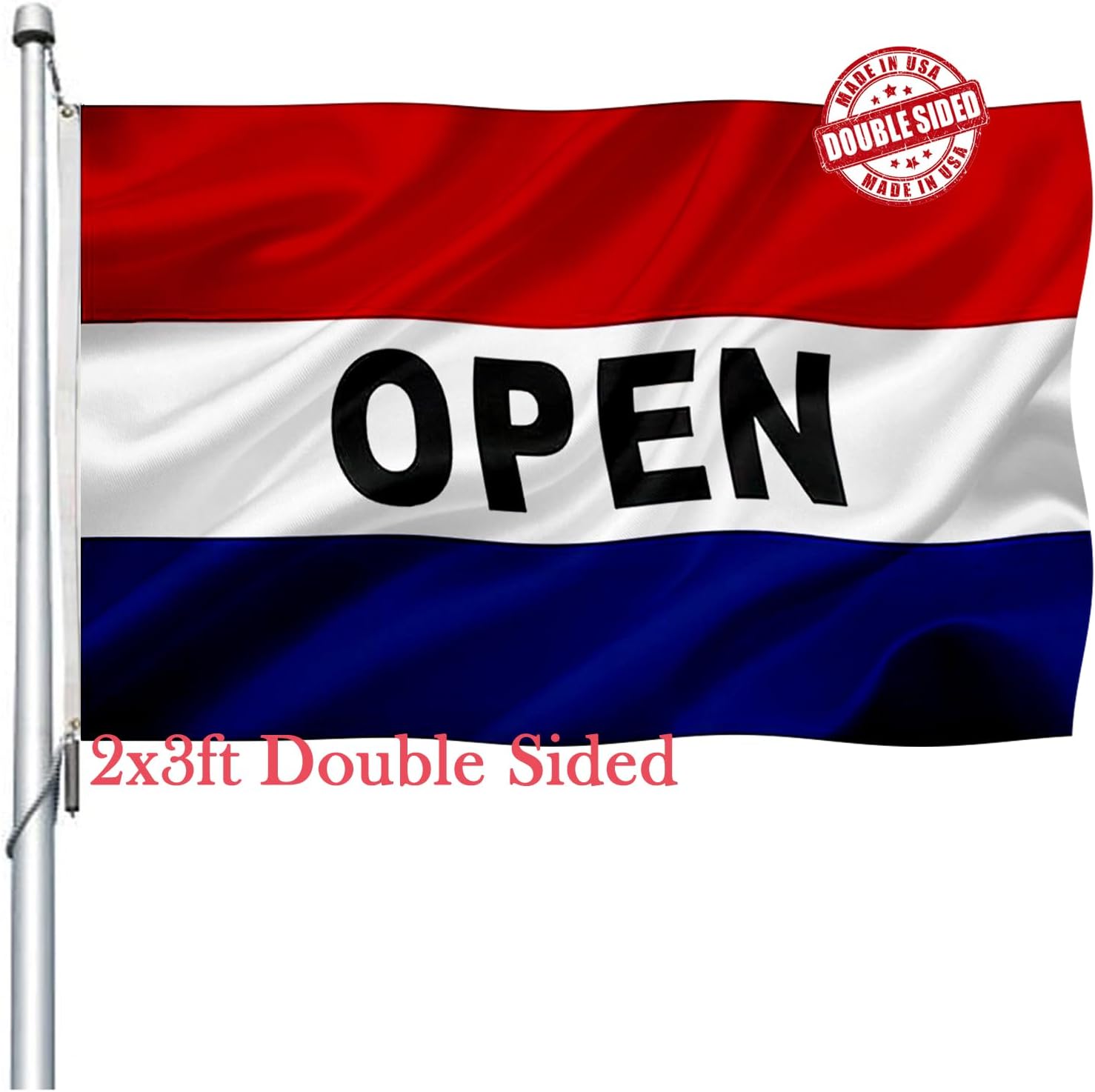 Amazon.com : Open Flag for Businesses 3x5 ft Outdoor with Pole Kit ...