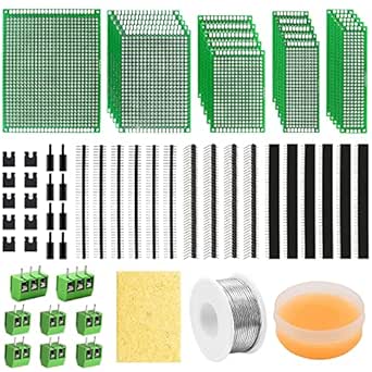 Tnisesm PCB Board Prototype Kits, Circuit Solder Double Side Board with ...