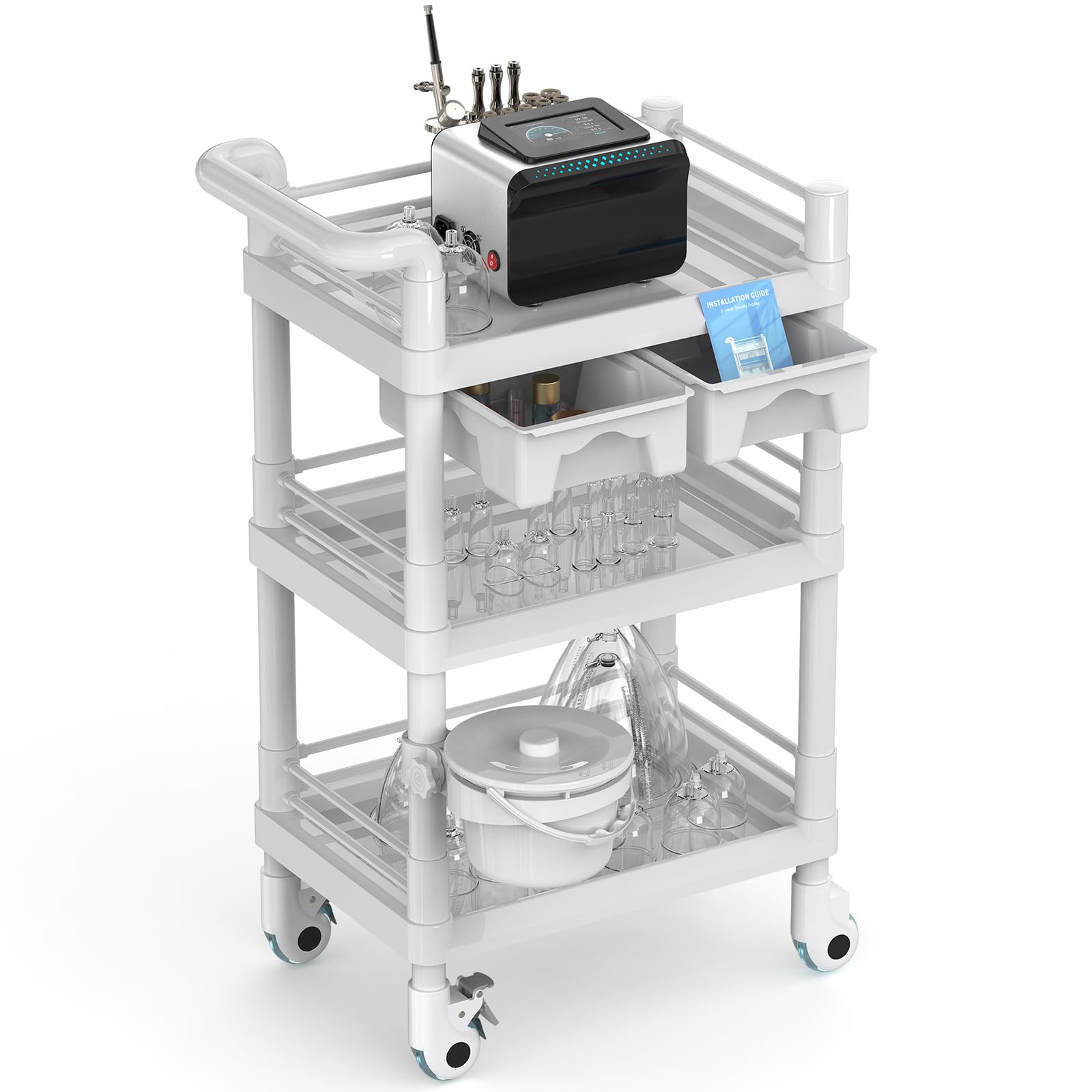 Amazon.com: Beauty Trolley Cart with Wheels, Esthetician Cart with ...