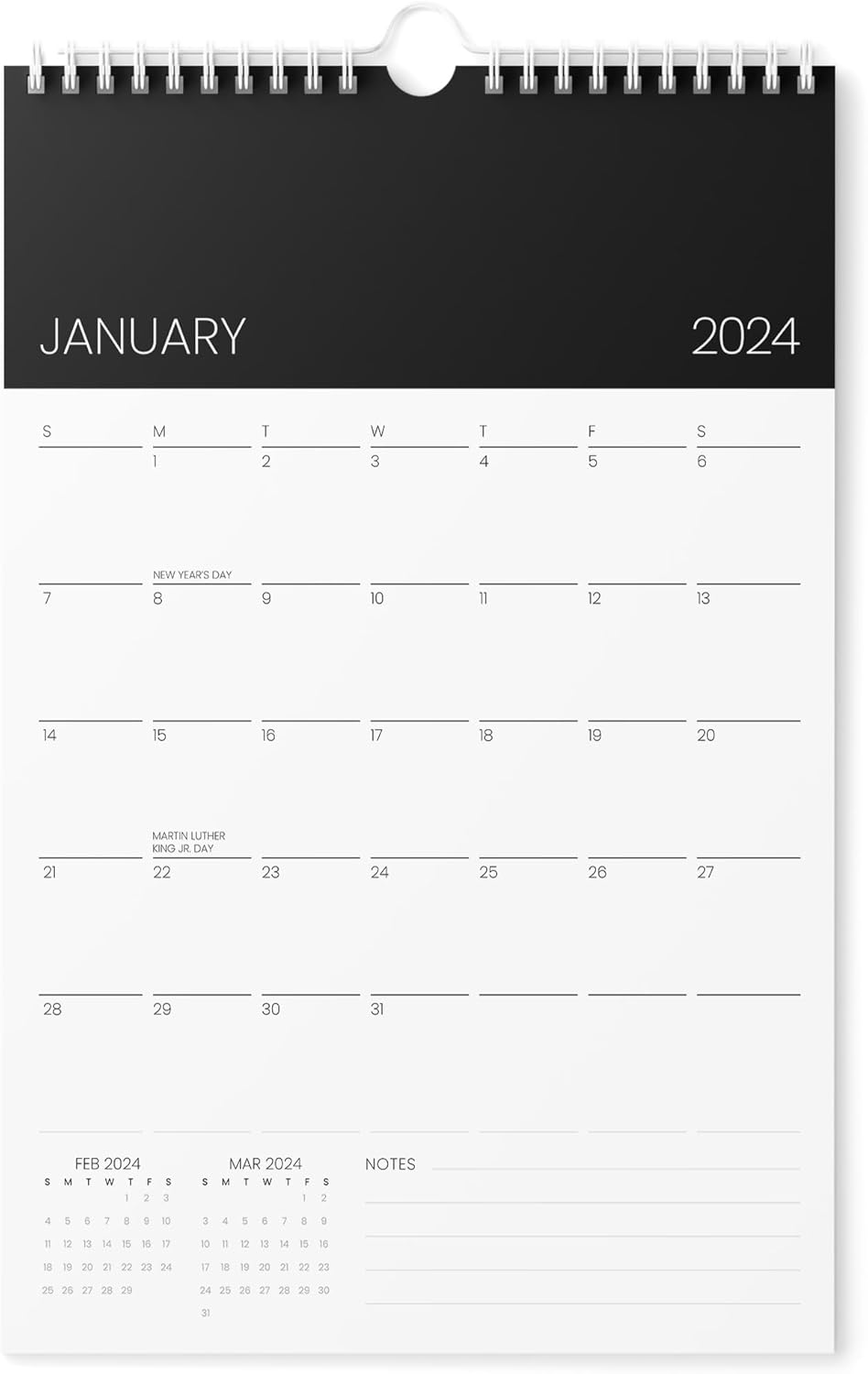 Amazon.com: Calendar 2024 - Vertical 11x17 2024 Wall Calendar Runs ...