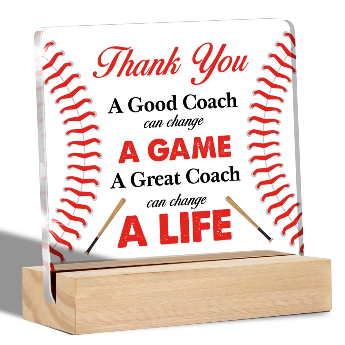 Amazon.com: Thank You Coach Gifts Baseball Coach Clear Desk Decorative ...
