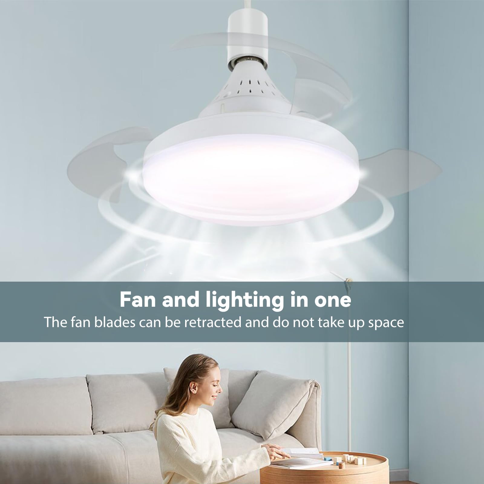 Ceiling Fan with Lights and Remote Control, 30w LED Ceiling Fan Light ...