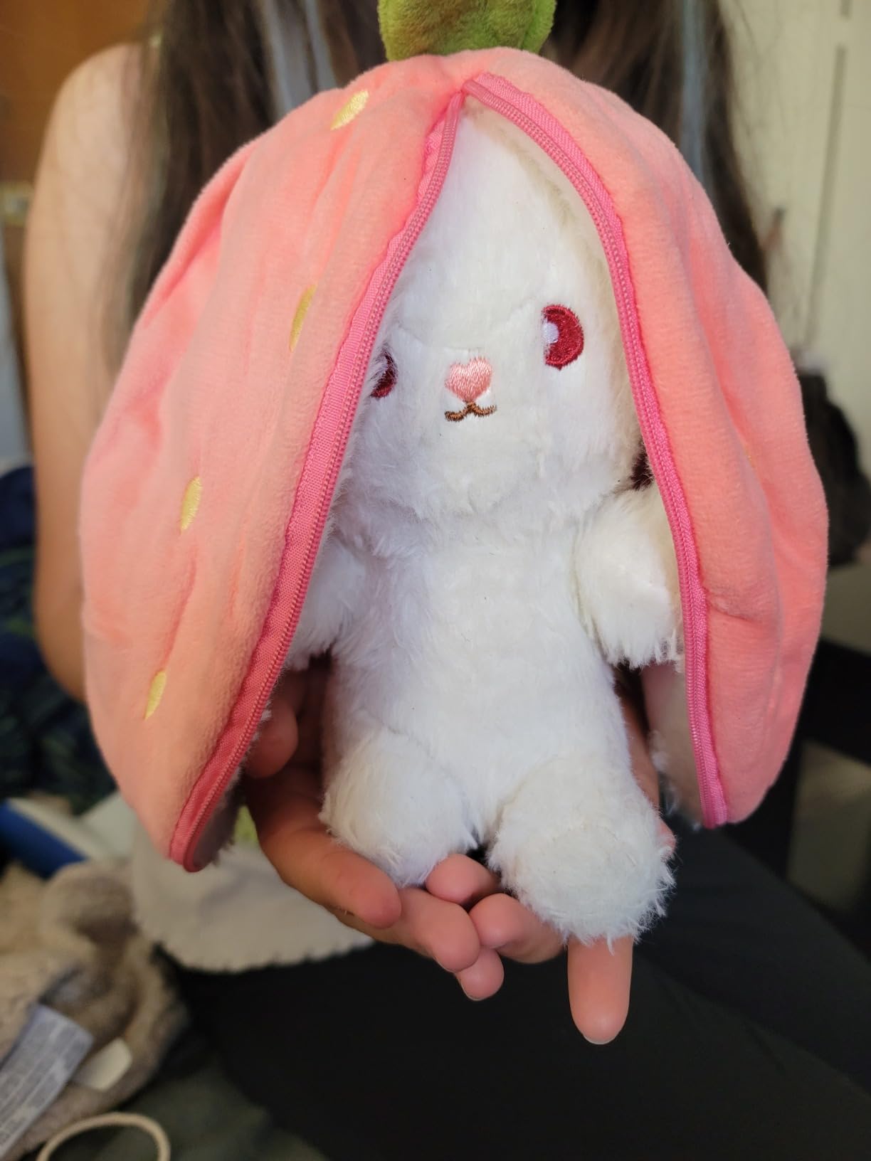 Amazon.com: PEACH CAT Carrot Bunny Plush Pillow Reversible Rabbit ...