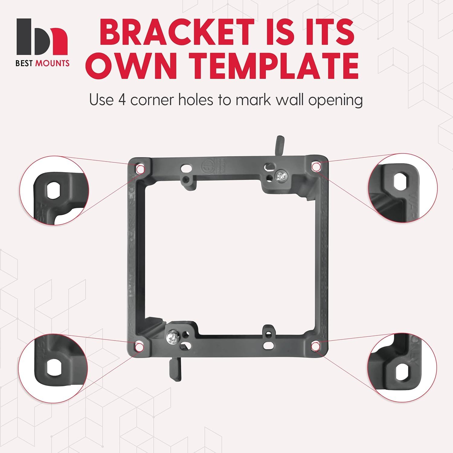 Snapklik.com : BestMounts - 2 Pack Low Voltage Mounting Brackets 2 Gang ...