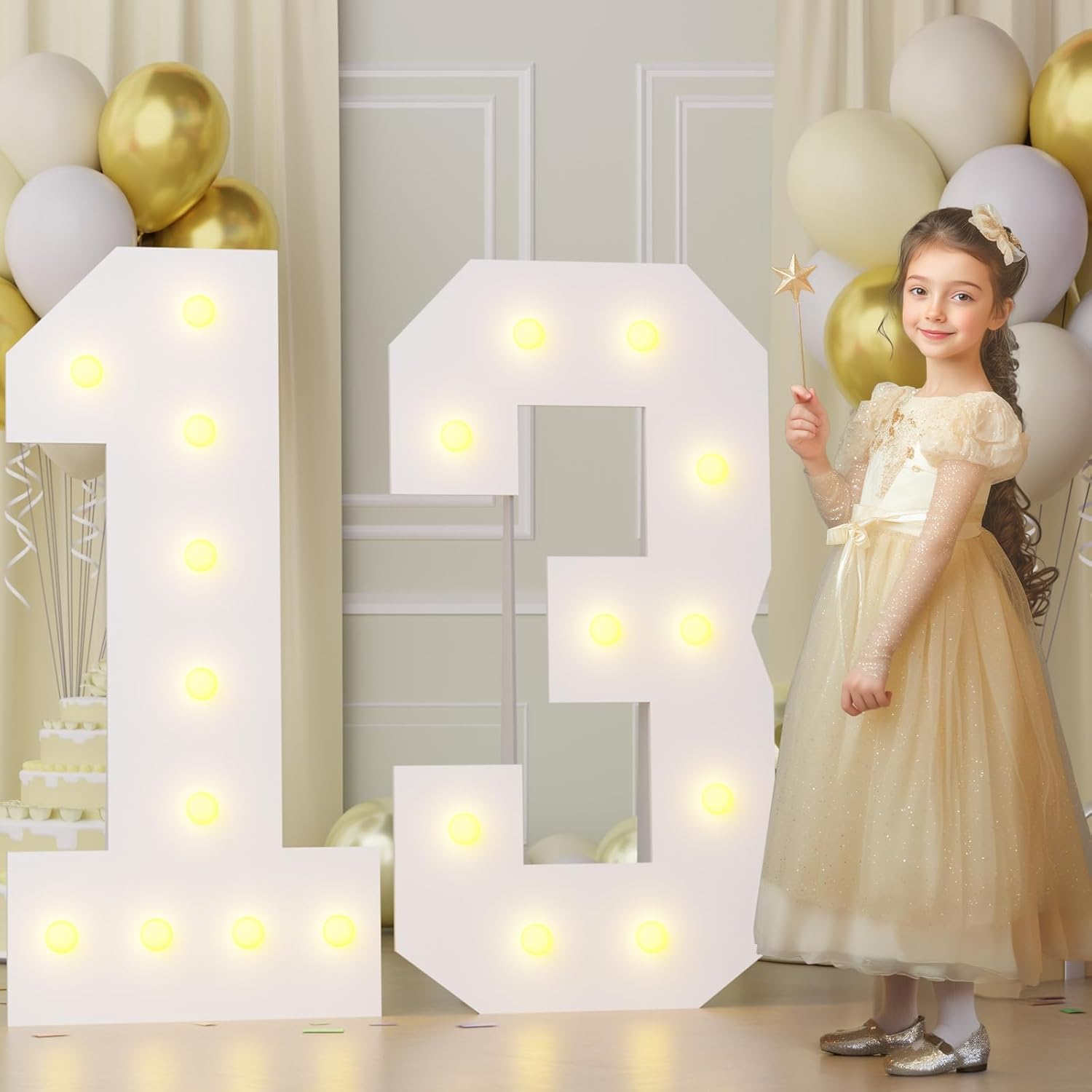 Amazon.com: Bugame 4FT 13 Marquee Numbers, Big 13 Light Up Numbers for ...