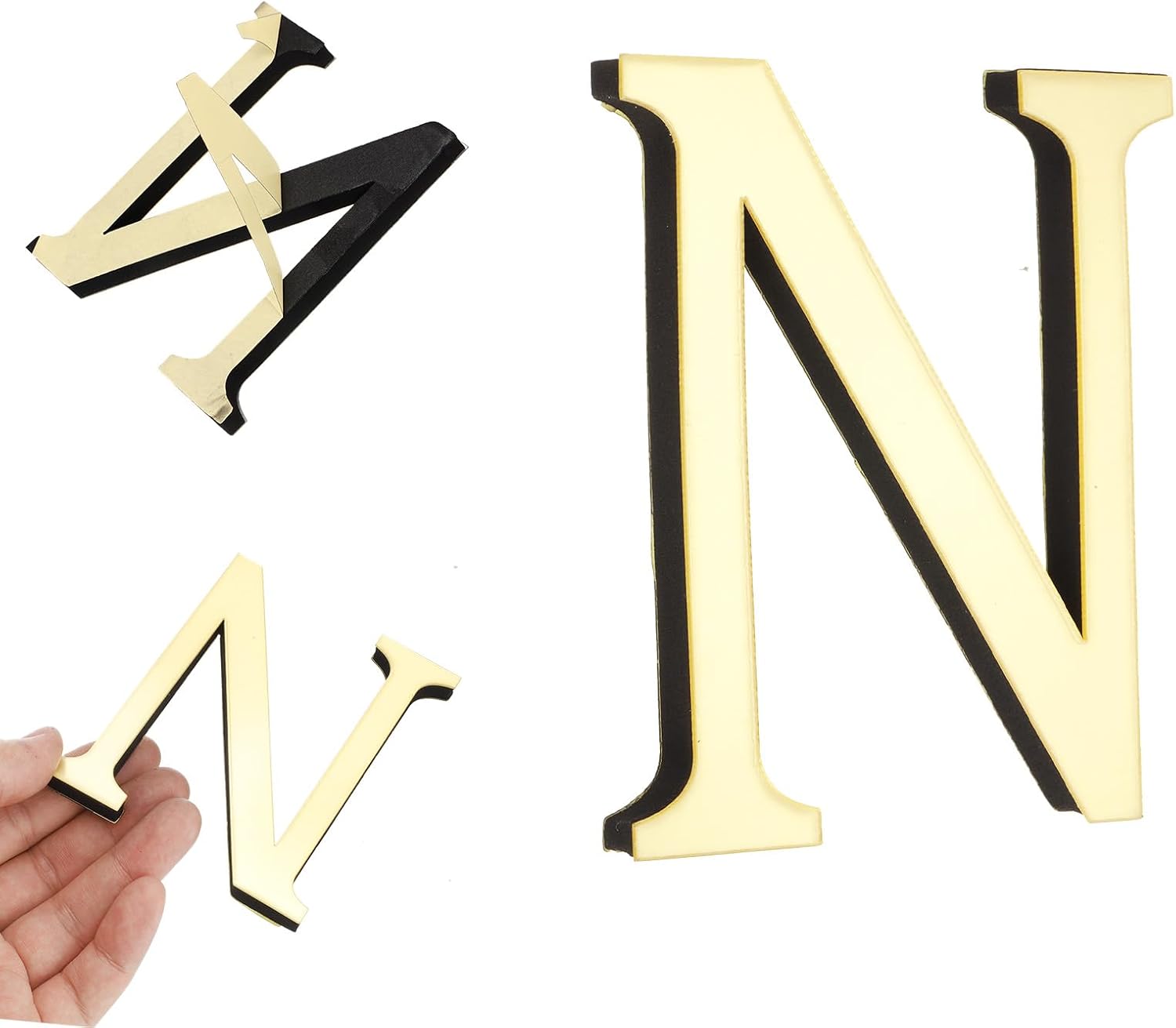 Amazon.com: uxcell 3D Alphabet Mirror Wall Stickers, 4" Acrylic ...