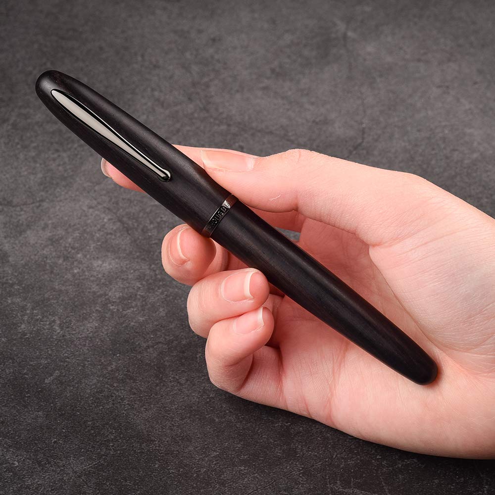 Snapklik.com : Hongdian 660 Black Wood Fountain Pen Black Extra Fine ...